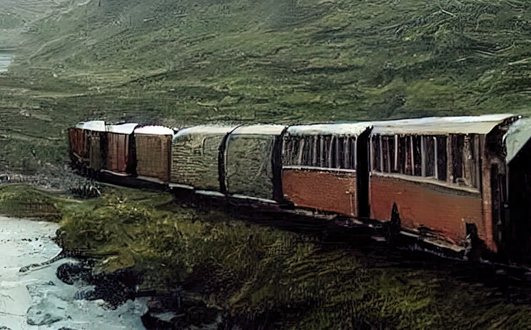 Wizard Train Digital Backdrop - Wizard Train in Valley- Magical Scene ...
