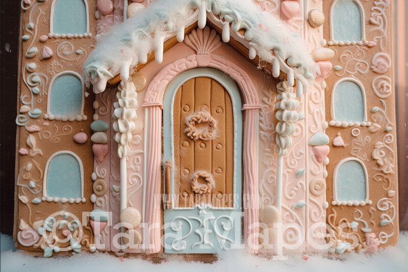Gingerbread Door Digital Backdrop -Gingerbread House Door - Pastel ...