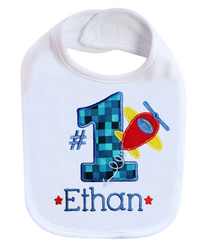Boy First Birthday Bib Personalized with Name