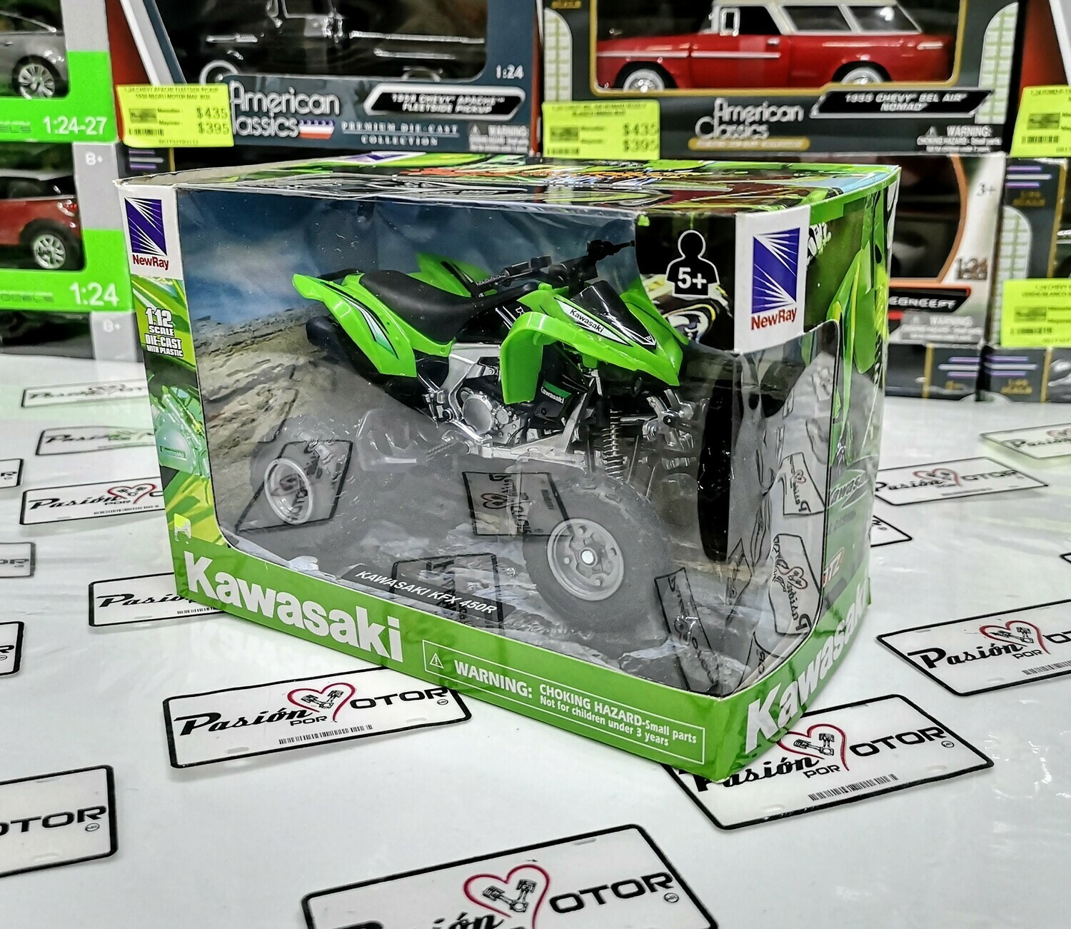 1:12 Kawasaki KFX 450R Verde ATV Cuatrimoto New Ray