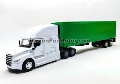 1:64 Freightliner Cascadia 2018 C Trailer Caja Seca Azul 2018 WELLY Nex ...