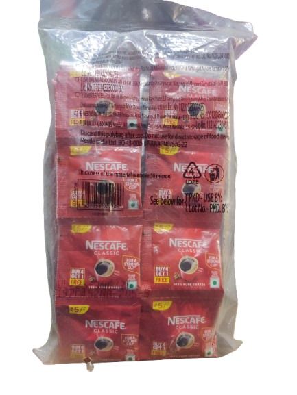Nescafe Classic Coffee Pouch - 2g 60 Units +15 Units Free (Mrp.- 5 Par ...