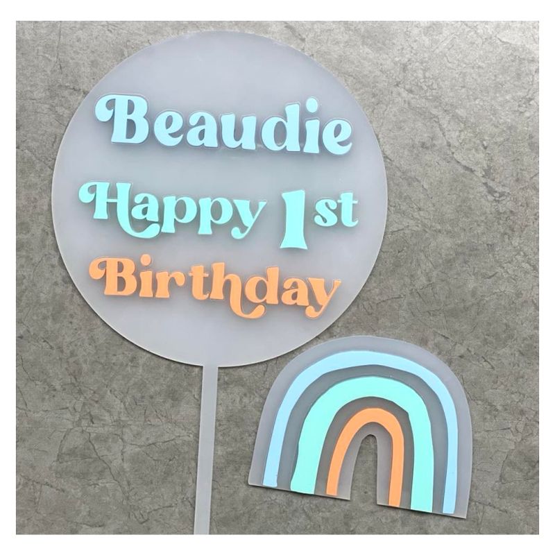 Rainbow Layered Cake Topper