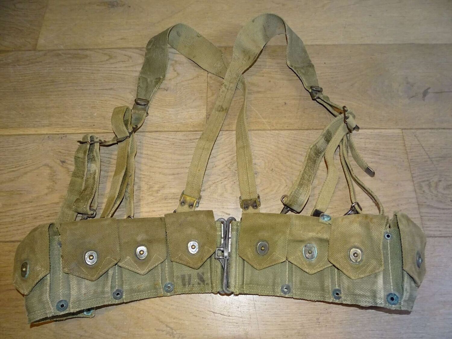 Ceinturon cartouchière US M-44 GARAND avec brelage M-36