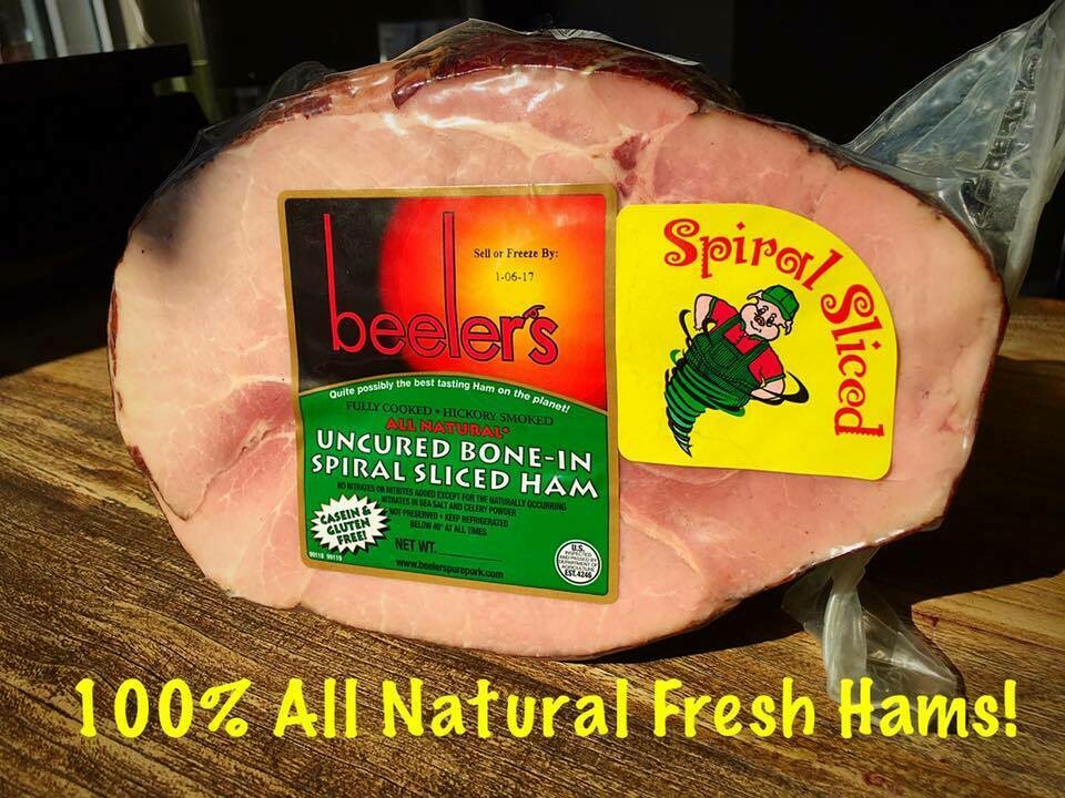 All Natural 6.5lb. Beelers Spiral Sliced Ham