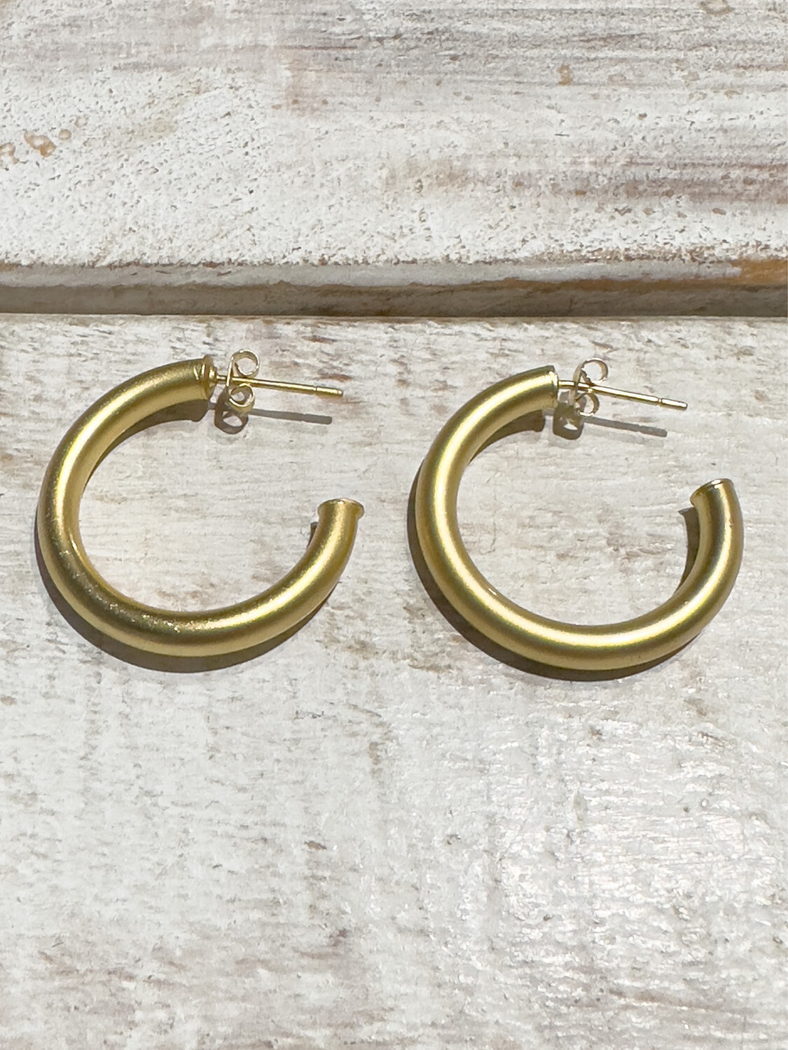 Pendientes aro dorado mate 3cm