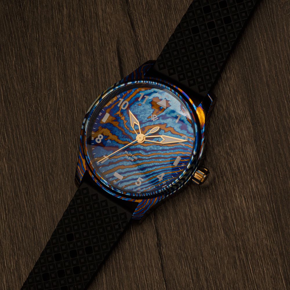 Anniversary Flieger Watch by Wicked Watch Full Timascus