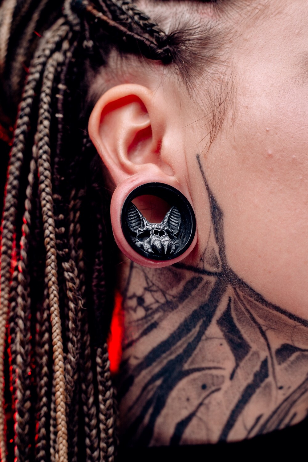 Bat Skull - Double Flared Ear Plugs