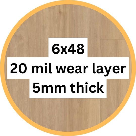 6x48 Glue Down Vinyl Plank Flooring | 20mil wear layer | 5mm thick ...