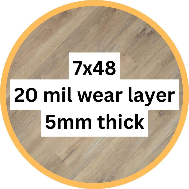 7x48 Loose Lay/Glue Down Vinyl Plank | 20 mil wear layer | 5 mm thick