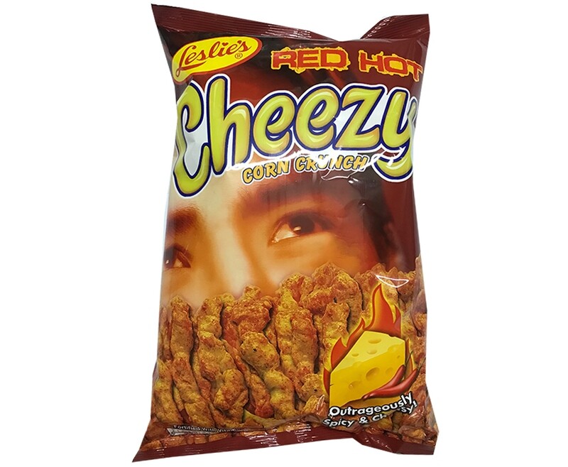 Leslie's Cheezy Corn Crunch Red Hot Outrageously Spicy & Cheesy 150g