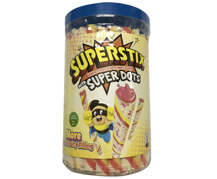 Superstix Wafer Sticks in Tutti Fruity Flavor with Super Dots 330g
