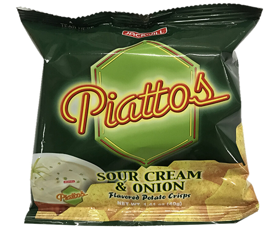 Jack 'n Jill Piattos Sour Cream & Onion Flavored Potato Crisps 40g