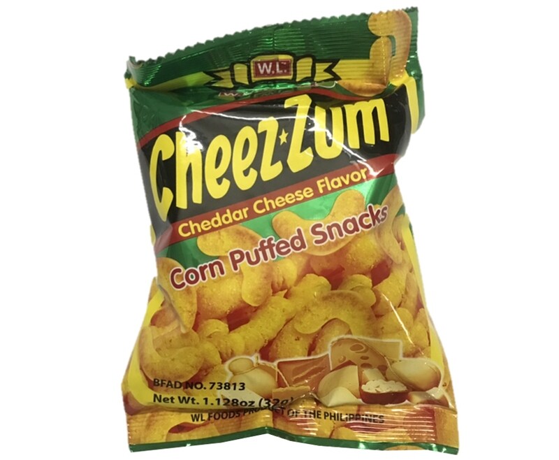 W.L. Foods Cheez-Zum Corn Puffed Snacks Cheddar Cheese Flavor 32g