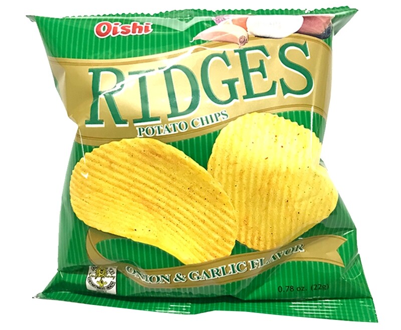 Oishi Ridges Potato Chips Onion & Garlic Flavor 22g