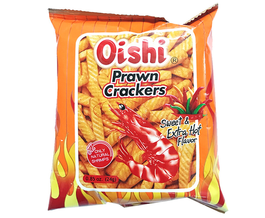 Oishi Prawn Crackers Sweet & Extra Hot Flavor 24g
