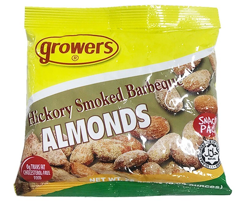 Growers Hickory Smoked Barbeque Almonds Snack Pack 28g
