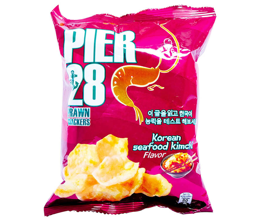 Pier 28 Prawn Crackers Korean Seafood Kimchi Flavor 17g