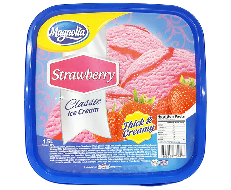 Magnolia Strawberry Classic Ice Cream Thick & Creamy 1.5L