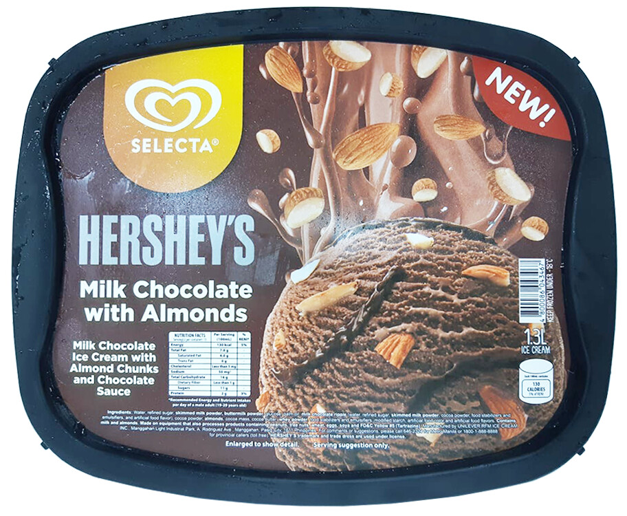 Selecta Hershey's Milk Chocolate with Almonds 1.3L