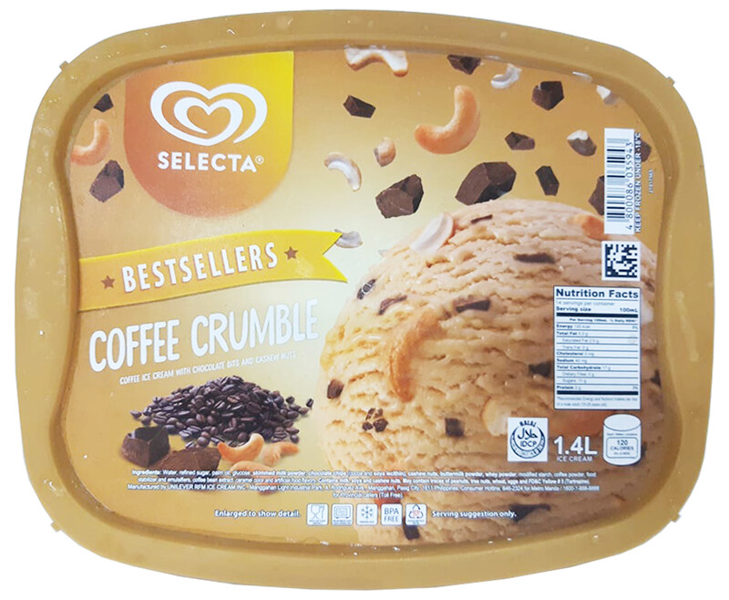 Selecta Bestsellers Coffee Crumble Coffee Ice Cream with Chocolate Bits ...