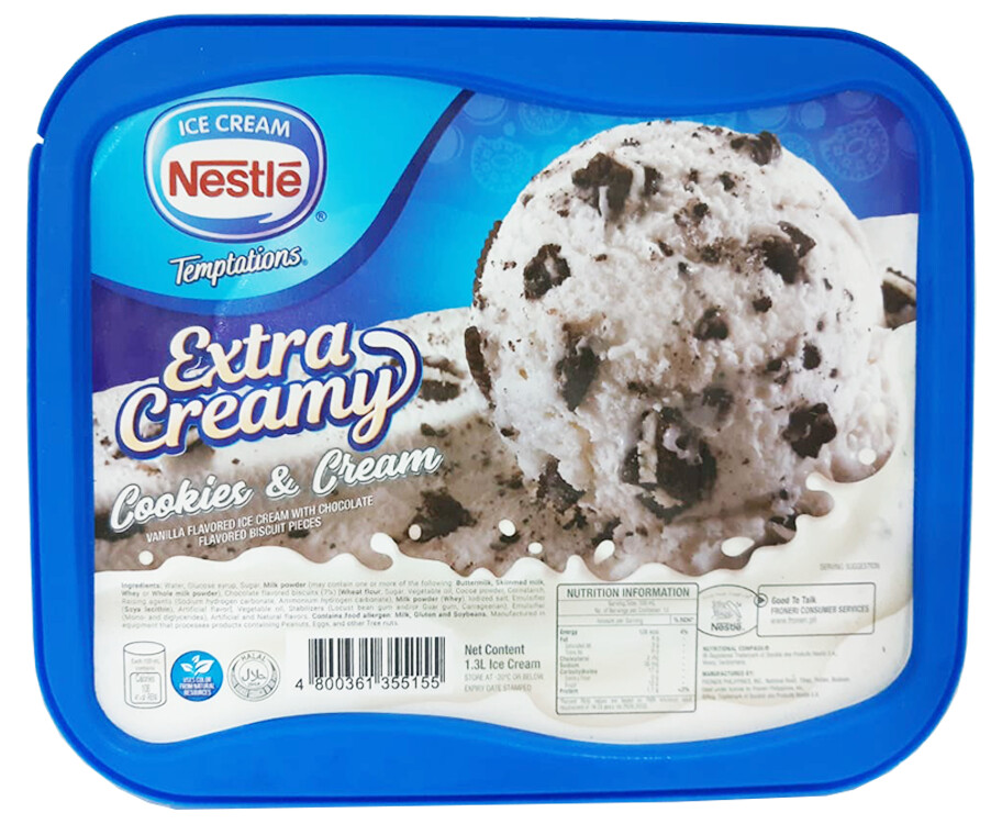 Nestlé Ice Cream Temptations Extra Creamy Cookies & Cream 1.3L