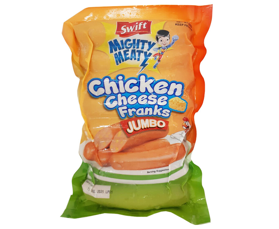 Swift Mighty Meaty Chicken Cheese Franks Jumbo 1kg