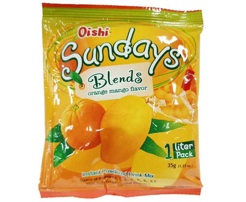 Oishi Sundays Blends Orange Mango Flavor Instant Powdered Drink Mix 35g