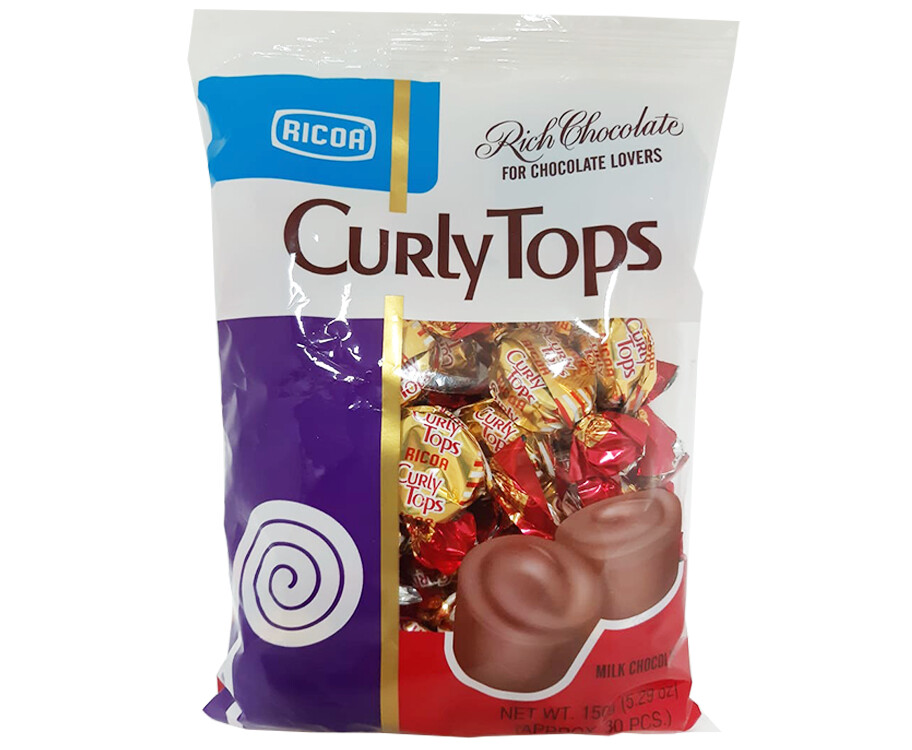 Ricoa Curly Tops Milk Chocolate 150g