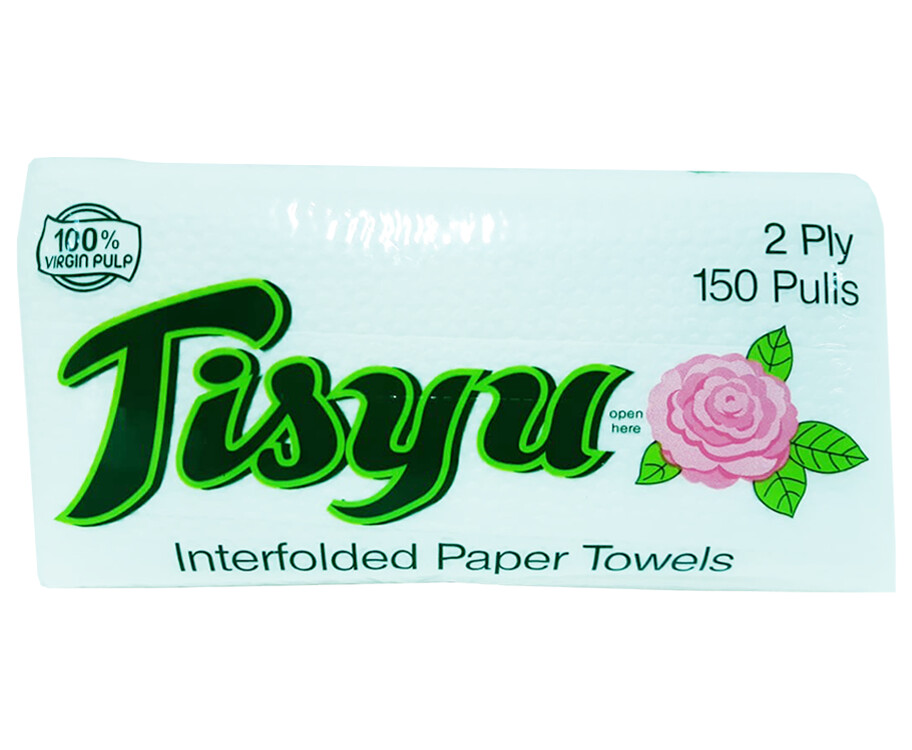 Tisyu Interfolded Paper Towels 2-Ply 150 Pulls