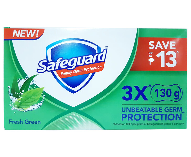 Safeguard Family Germ Protection Fresh Green (3 Packs x 130g)