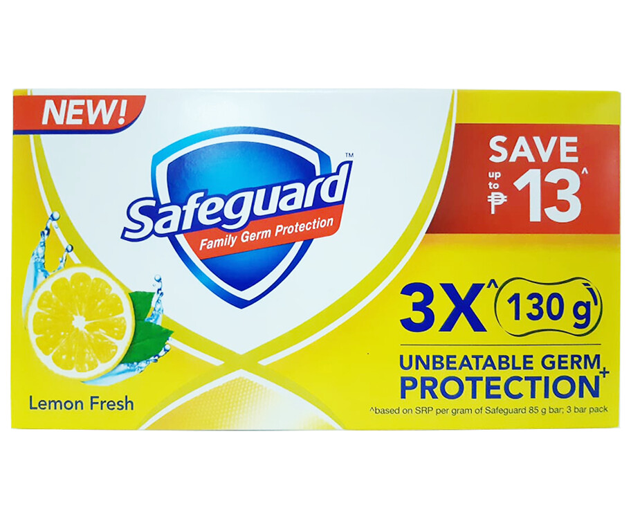 Safeguard Family Germ Protection Lemon Fresh (3 Packs x 130g)