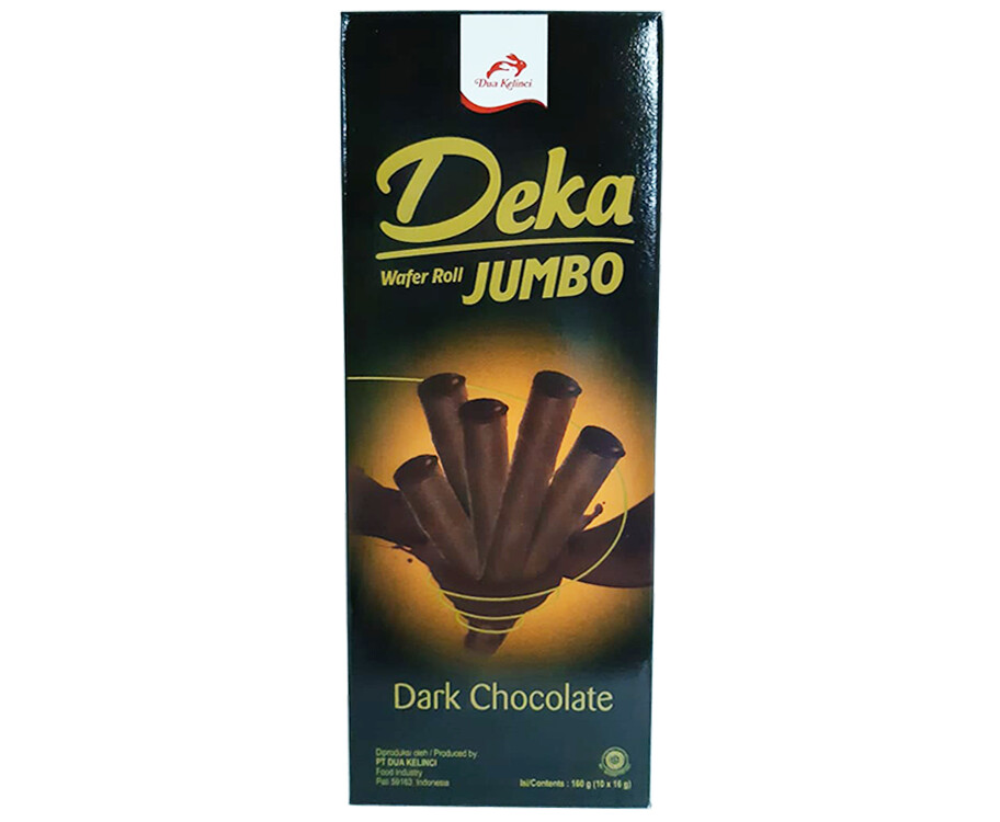 Deka Wafer Roll Jumbo Dark Chocolate (10 Packs x 16g)