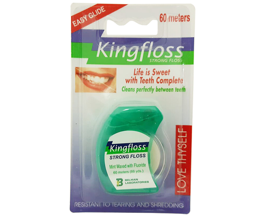 Kingfloss Strong Floss Mint Waxed With Fluoride 60 Meters