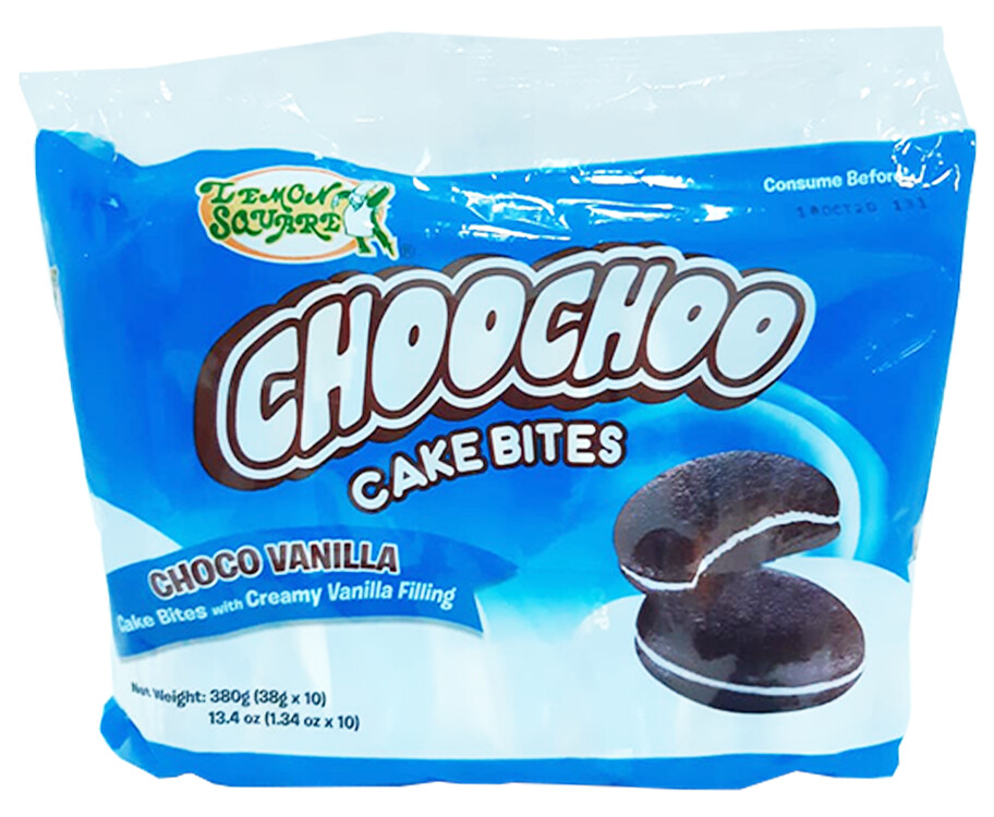 Lemon Square ChooChoo Cake Bites Choco Vanilla (10 Packs x 38g)