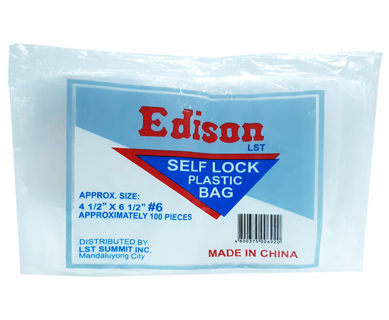 Edison Self Lock Plastic Bag 100 Pieces #6
