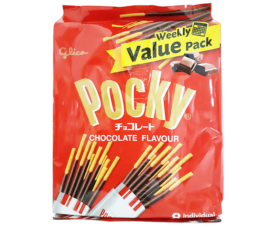 Glico Pocky Chocolate Flavour Weekly Value Pack 8 Packs 176g