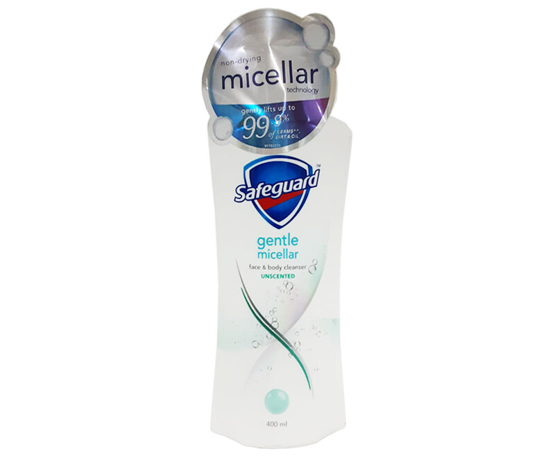 Safeguard Gentle Micellar Face & Body Cleanser Unscented 400mL
