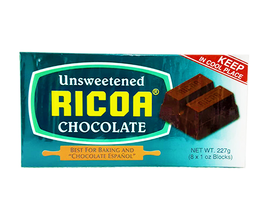 Ricoa Unsweetened Chocolate (8 x 1oz Blocks) 227g
