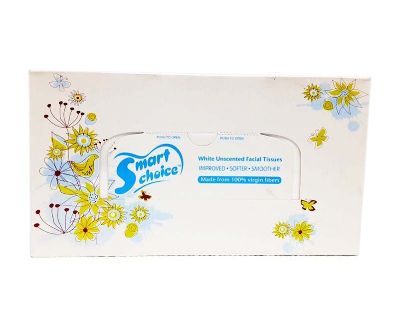 Smart Choice White Unscented Facial Tissues 2-Ply 150 Pulls 300 Sheets