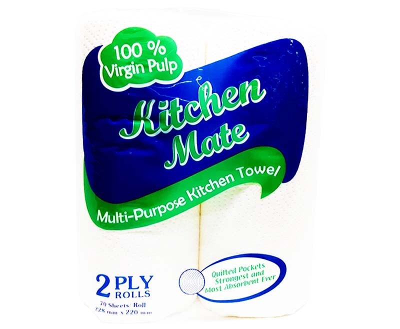 Kitchen Mate Multi-Purpose Kitchen Towel 2-Ply Rolls 70 Sheets/Roll
