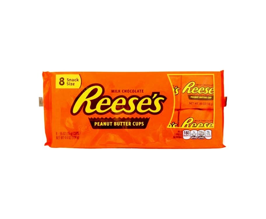 Reese's Milk Chocolate Peanut Butter Cups 8 Snack Size 124g
