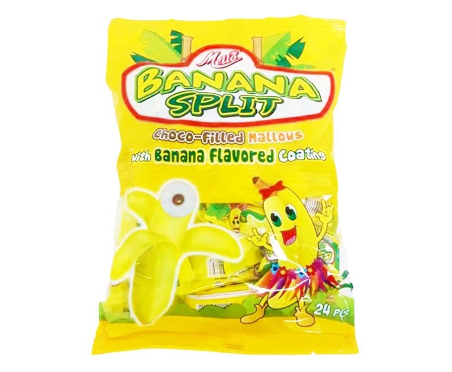 Mello Banana Split Choco-Filled Mallows with Banana Flavored Coating 24 ...