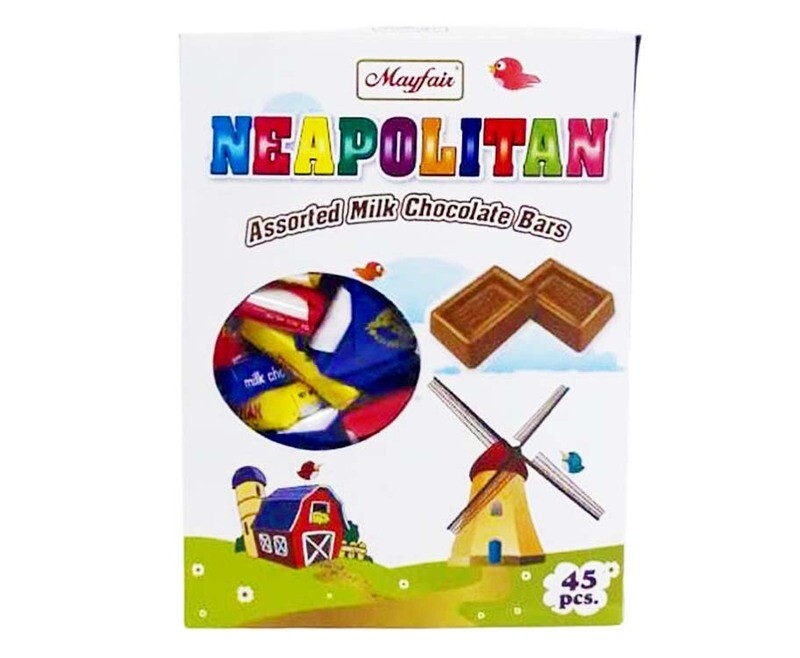 Mayfair Neapolitan Assorted Milk Chocolate Bars 45 Pieces 144g