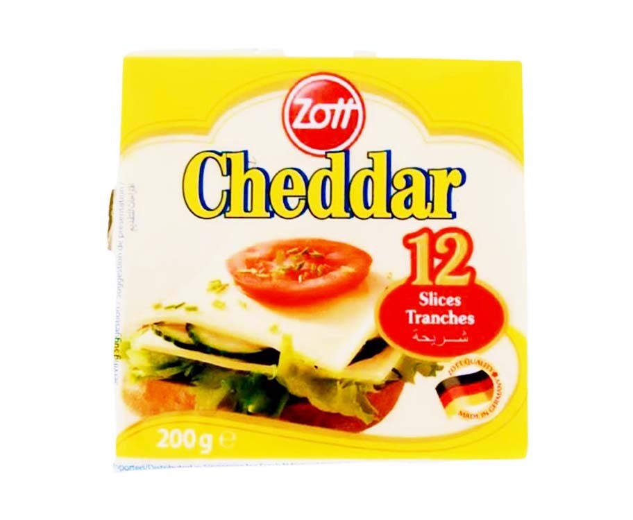 Zott Cheddar Cheese 12 Slices 200g