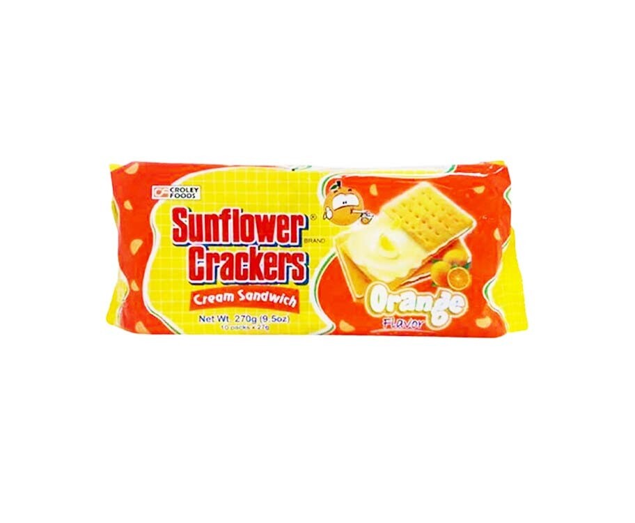 Croley Foods Sunflower Cream Sandwich Orange Flavor (10 Packs x 27g) 270g