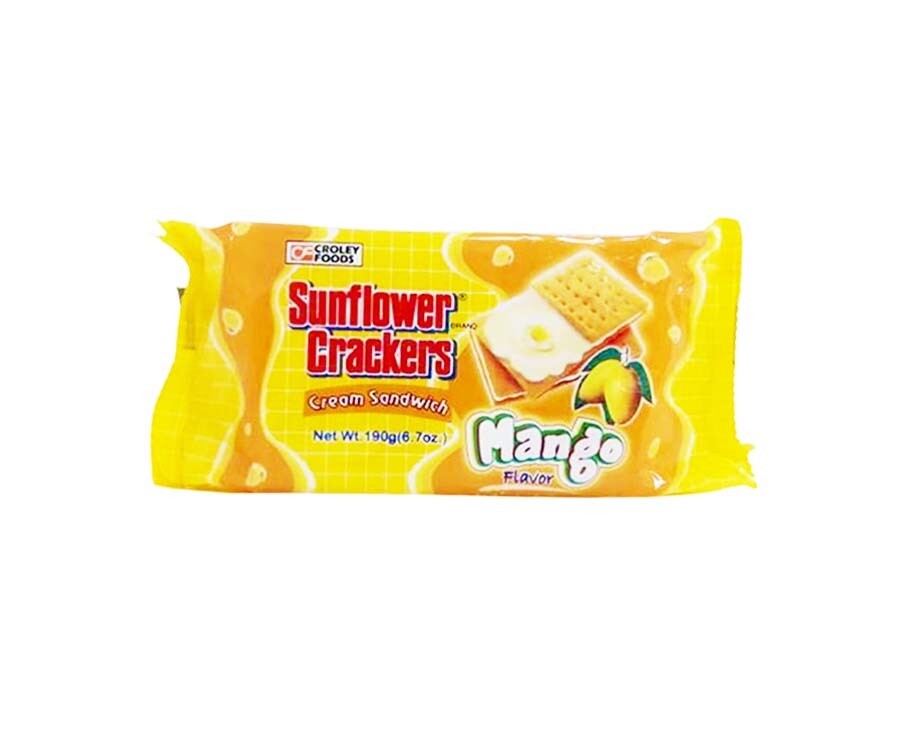 Croley Foods Sunflower Crackers Cream Sandwich Mango Flavor 190g