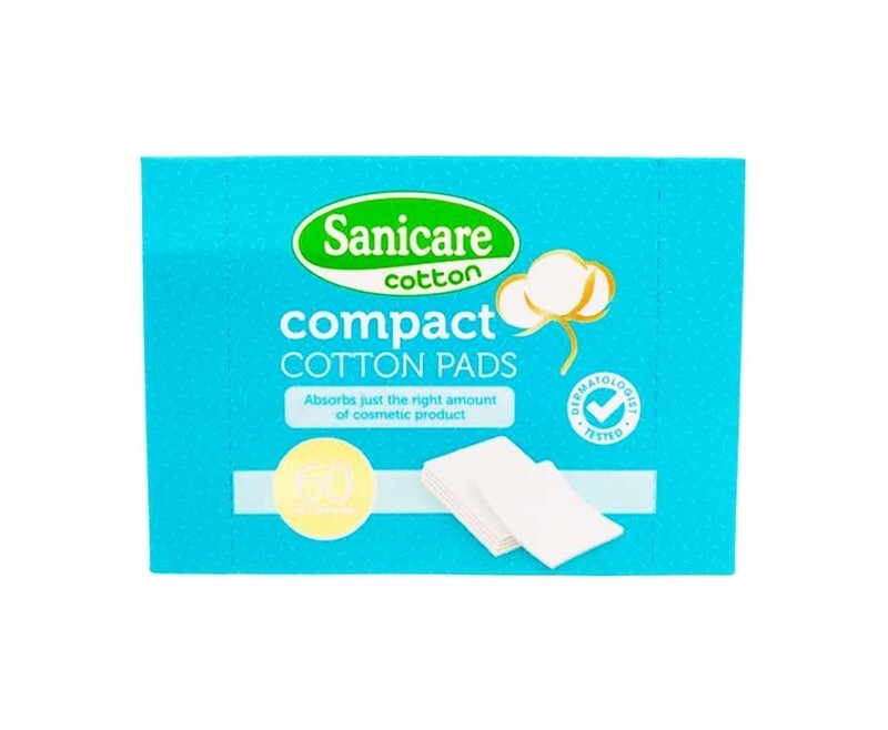Sanicare Cotton Compact Cotton Pads 60 Pieces