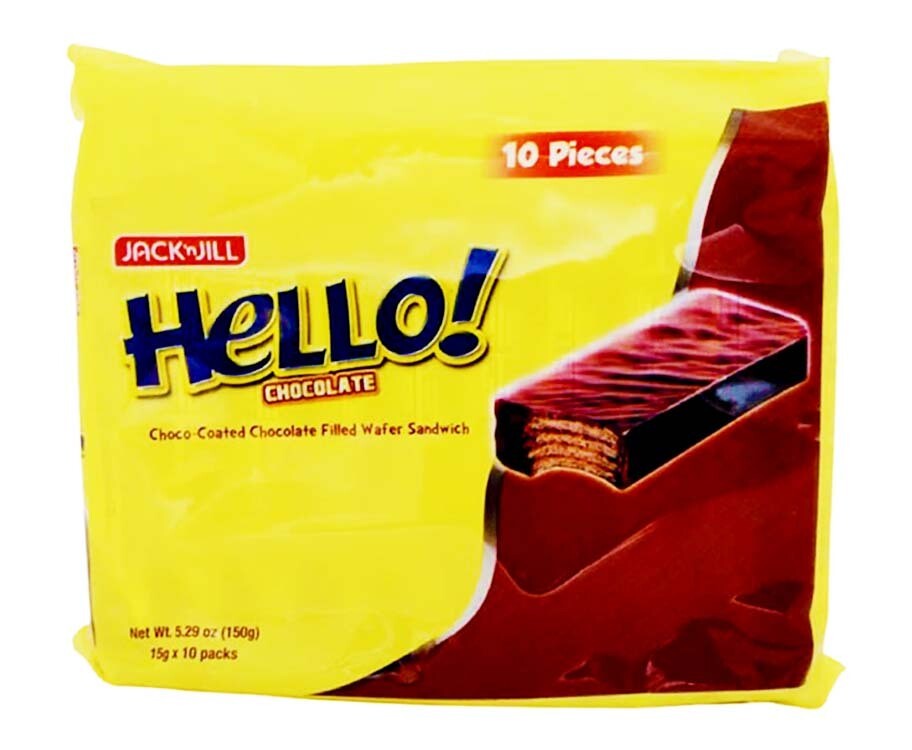 Jack 'n Jill Hello! Choco-Coated Chocolate Filled Wafer Sandwich (10 ...