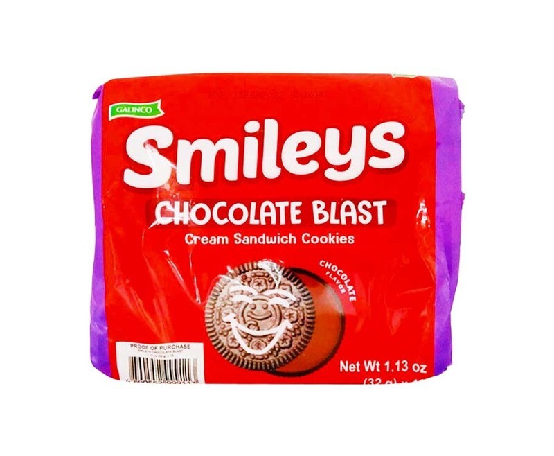 Galinco Smileys Chocolate Blast Cream Sandwich Cookies Chocolate Flavor ...